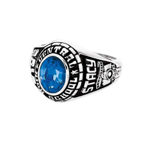Women's Bay Breeze (S66) High School Class Ring in Silver with Fire ...